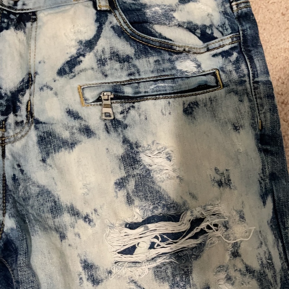Authentic Embellish Denim Biker Jeans Mens - Gem